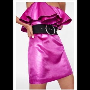 Zara | Dresses | Zara Metallic Ruffle Dress | Poshmark